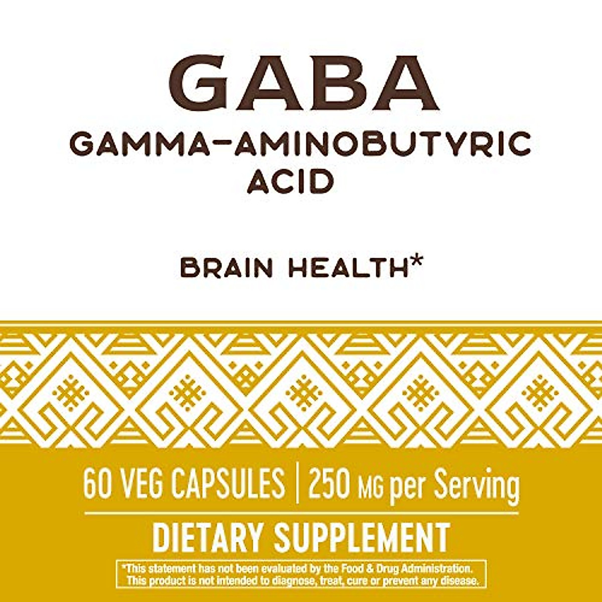 Nature's Way GABA Gamma-Aminobutyric Acid, Supports Brain Health*, 60 Capsules