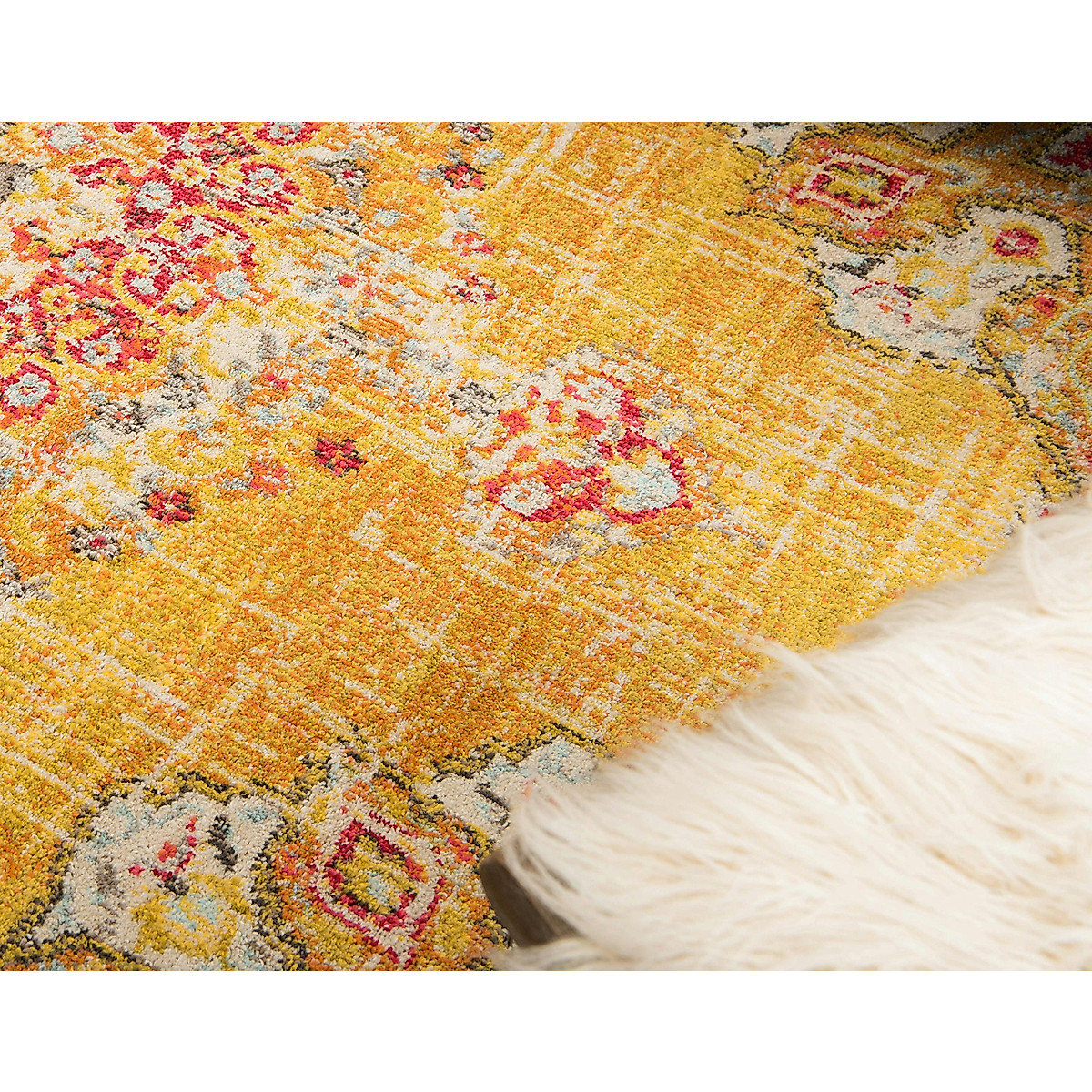 Unique Loom Penrose Collection Area Rug - Alexis (8'x 10' Rectangle, Gold/ Gray)