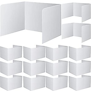 20Pcs 14 x 17.5 x 14 Inch Plastic Privacy Boards for Student Desks Boards Durable and Waterproof Folders Shields Test Desk Dividers Classroom Privacy Boards for School Study Teacher Supplies(White)