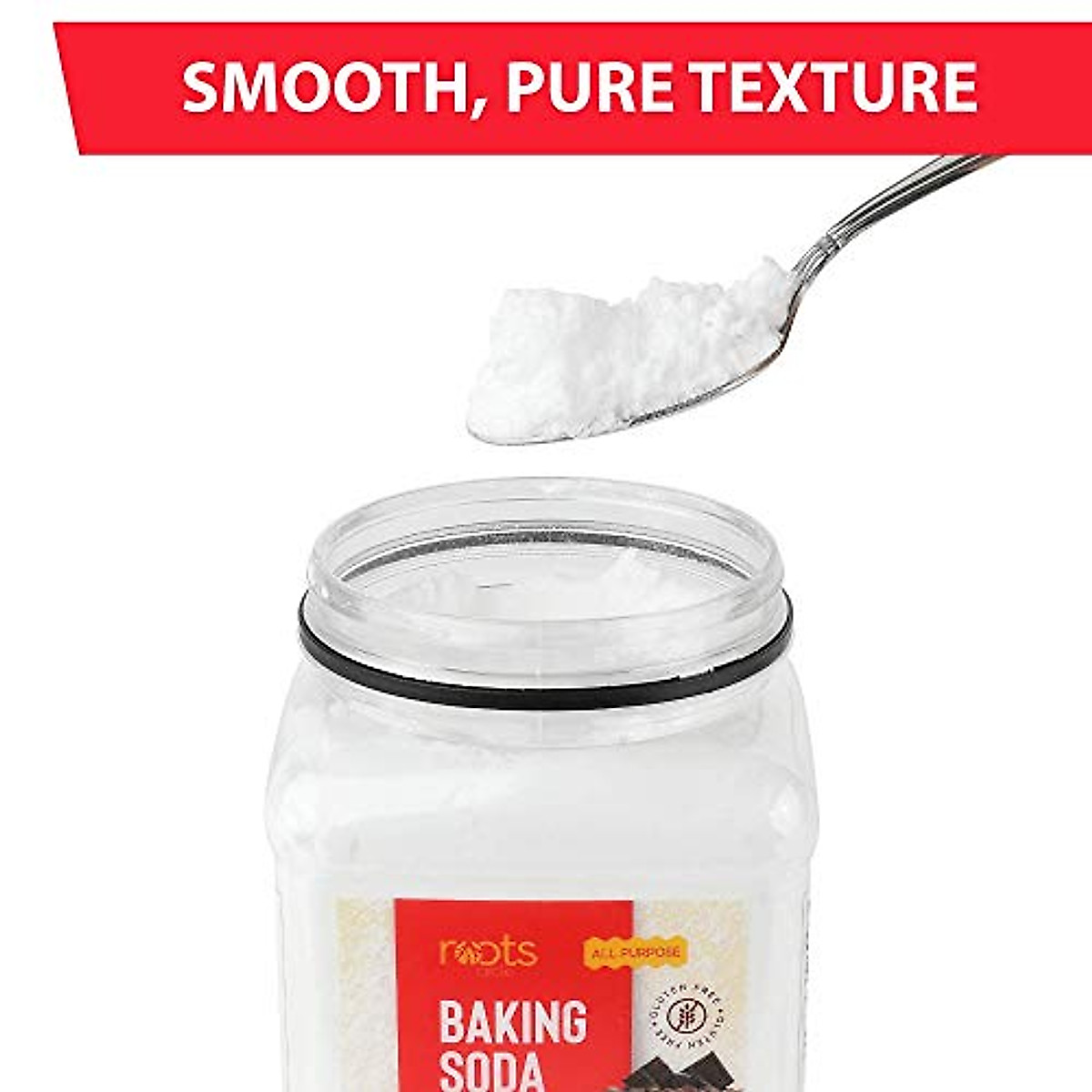 Roots Circle Baking Soda | Bulk Pack 1 [35.2oz] Airtight Container | Gluten-Free All-Purpose Sodium Bicarbonate for Cooking & Baking|All-Natural Cleaning Agent & Deodorizer for Fridge, Carpet, Laundry