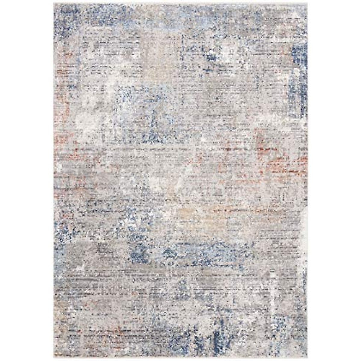 SAFAVIEH Dream Collection 2'6" x 4' Grey/Blue DRM428F Modern Abstract Premium Viscose Accent Rug