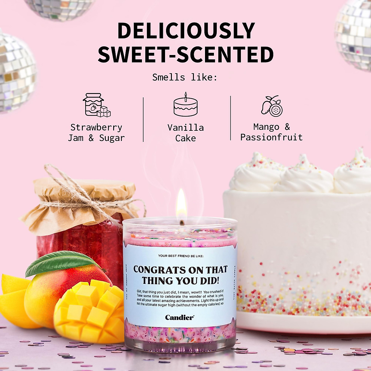 Candier - Congrats on That Thing You Did Candle, Scented Phthalate-Free Soy Candles with 60+ Hours Burn Time, Candles for Women & Men