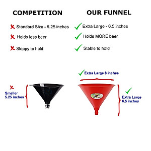 Beer Bong Funnel with Valve - Extra Long 2.5 feet (30 inch) Kink Free Tube - Shotgun Keychain Tool Bottle Opener - Premium Funnel for Beer Drinking Games, College Parties, spring break