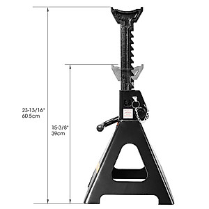 BIG RED AT46002ABR Torin Double Locking Steel Jack Stands, 2 Pack, 6 Ton (12,000 lb), Black