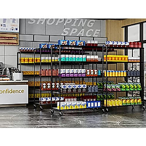 5 Tier NSF Metal Shelf Wire Shelving Unit, 7500lbs Capacity Heavy Duty Adjustable Storage Rack with Wheels & Shelf Liners for Commercial Grade Utility Steel Storage Rack , 82"H x 60"L x 24"D - Black