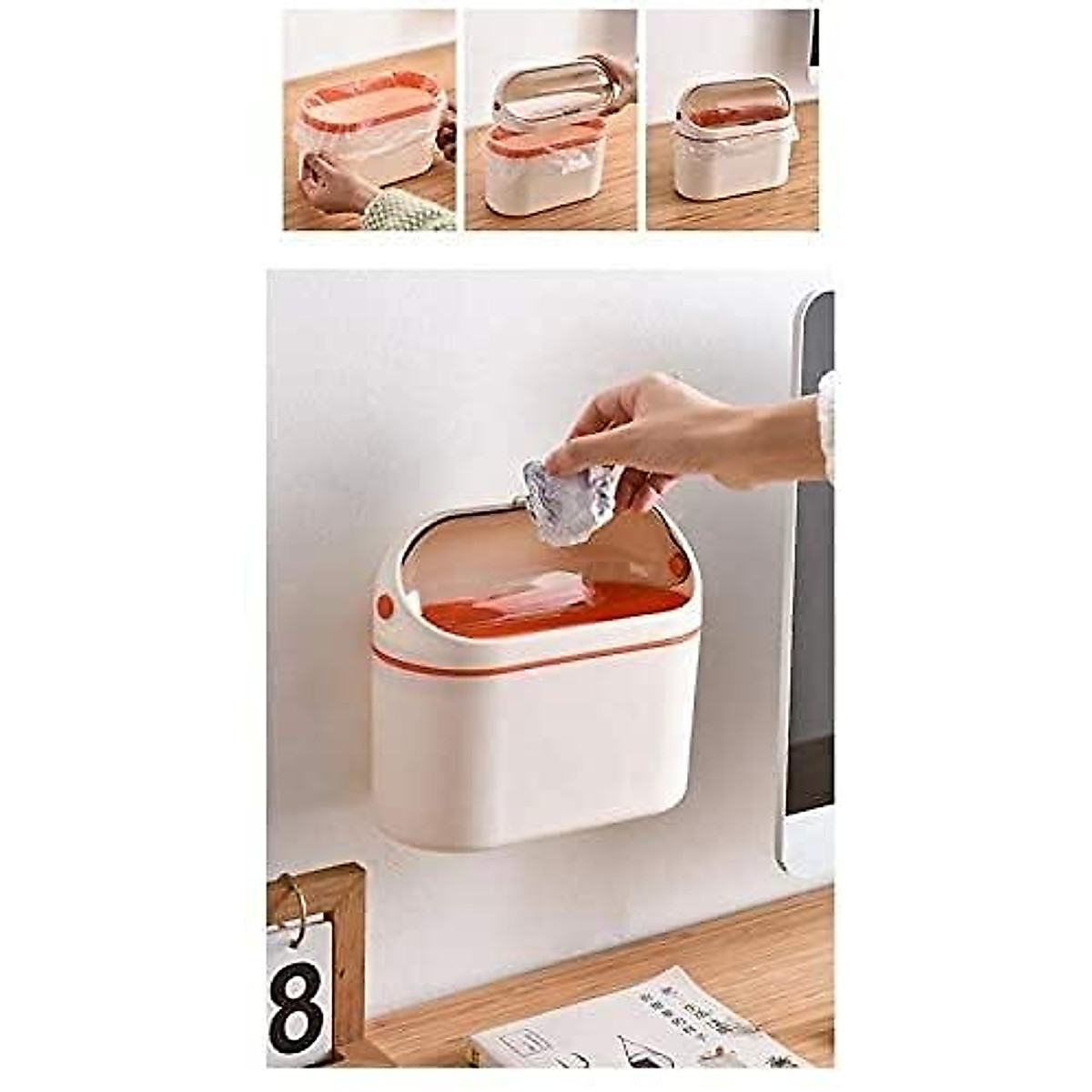 Garbage Container Trash Can Garbage Bin Bedroom Bin Rubbish Basket for Home Office Kitchen Bath Garbage Can/Blue (Color : Blue)