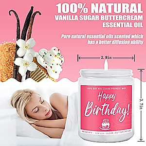 Happy Birthday Gifts for Women | Unique Gift for Best Friend | Soy Vanilla Sugar and Buttercream Candles Gift idea for Her Sister Mom Coworker Classmate Bestie Present 7 oz