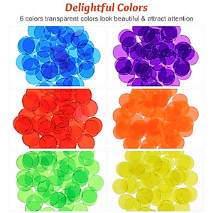 ifundom Bingo Chips, 6 Colors 300 Pcs Small Plastic Learning Counters Disks Bingo Chip Counting Discs Markers for Math Practice and Poker Chips Game Tokens