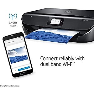 HP Envy 5055 Wireless All-in-One Color Photo Inkjet Printer, Black - Print Scan Copy - 2.2" Touchscreen LCD, 10 ppm, 1200 x 1200 dpi, Auto 2-Sided Printing, Borderless Printing, Bluetooth, USB