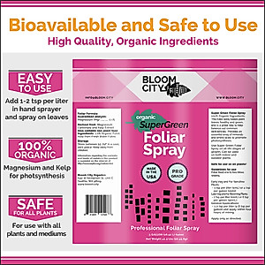 Organic SuperGreen Kelp Foliar Spray for Plants by Bloom City, Quart (32 oz)