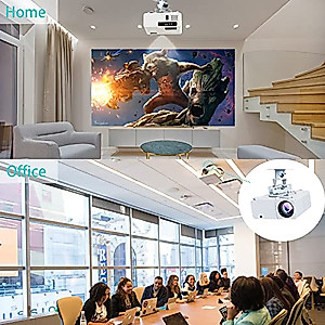 Tuimen Projector Mount, Universal Low Profile Projector Ceiling Mount with Extendable Arms and Adjustable Projection Angles Mounting Bracket, White
