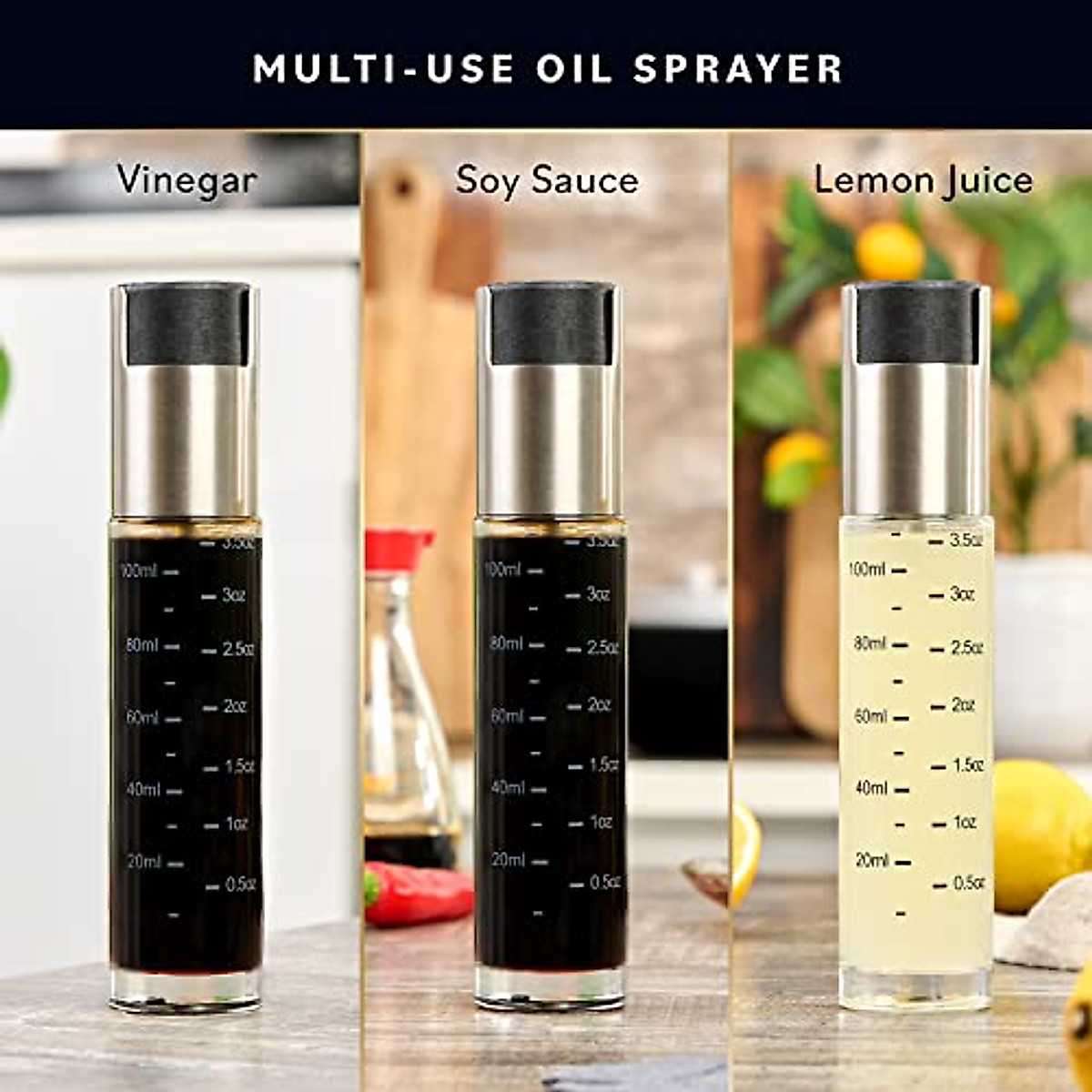 Olive Oil Sprayer for Cooking, 2 pack Olive Oil Spray Bottle, Oil Mister - Oil Sprayer for Air Fryer, Cooking Oil Sprayer - Oil Mister Spray Bottle for Cooking, Olive Oil Sprayer Mister, Oil Spritzer