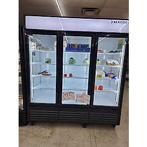 GENERIC Commercial Freezer, 56.5 Cu Ft Three Glass Door Merchandiser Upright Refrigerator Drink Display Freezer for Home or Sale Used,ETL and NSF Approval,71"" Wide, TGDF 70''-ST