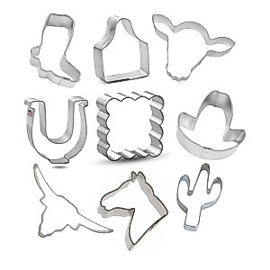 Mini Western Southwestern Cookie Cutter 9 Piece Set from The Cookie Cutter Shop – Tin Plated Steel Cookie Cutters