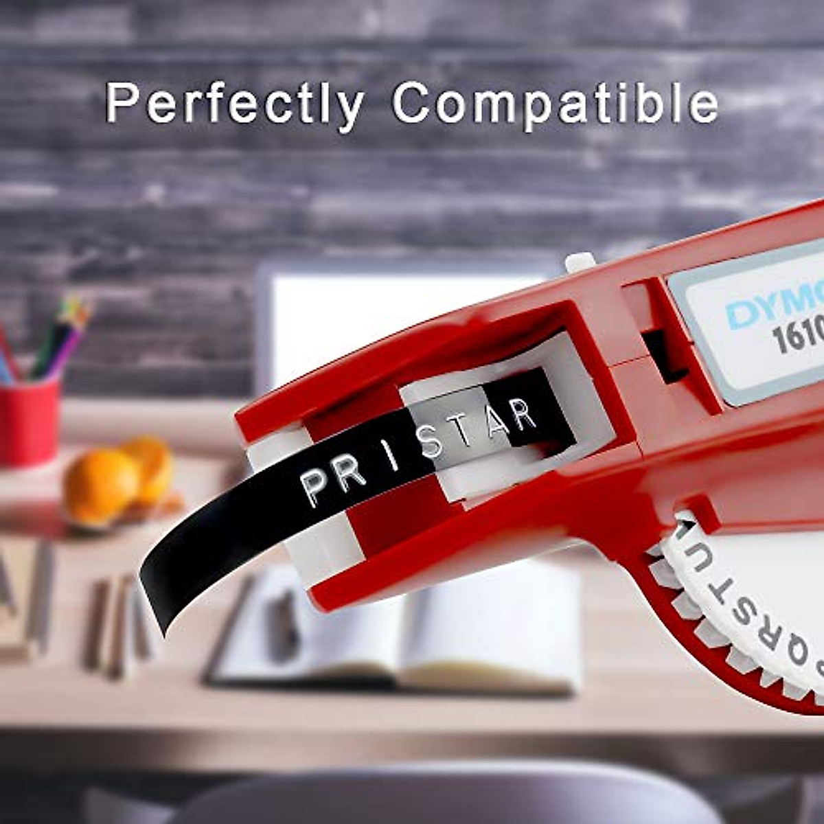 Pristar Compatible Label Tape Replacement for Dymo 3D 3/8 in x 9.8 ft Plastic Embossing Label Tapes 9mm for Dymo Organizer Xpress Pro Label Maker, White on Black/Red/Blue/Green/Light Yellow, 10-Pack