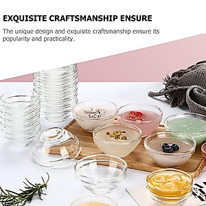 Cabilock 8pcs Glass Bowls Mini Meal Prep Bowls Clear Stackable Serving Bowls for Kitchen Prep Dessert Pudding Jelly Dips Nut Salad Candy Dishes - 2.3x1.1Inch