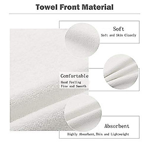 oFloral Hand Towels Cotton Washcloths Black White Repeating Geometric Tiles with Dotted Rhombus Comfortable Super-Absorbent Soft Towels for Bathroom Kitchen Spa Gym Yoga Face Towel 15X30 Inch,