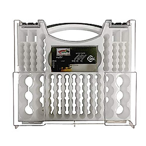 Battery Pro Organizer and Battery Tester, Wall-Mount Battery Storage Case, Holds 100 Assorted AA, AAA, C, 9-Volt, CR123, CR1632, and Button Cell Batteries, (White)