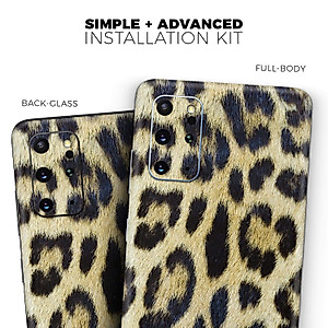 DesignSkinz Real Leopard Hide V3 2 Protective Vinyl Decal Wrap Skin Cover Compatible with The Samsung Galaxy S20 (Screen Trim & Back Glass Skin)