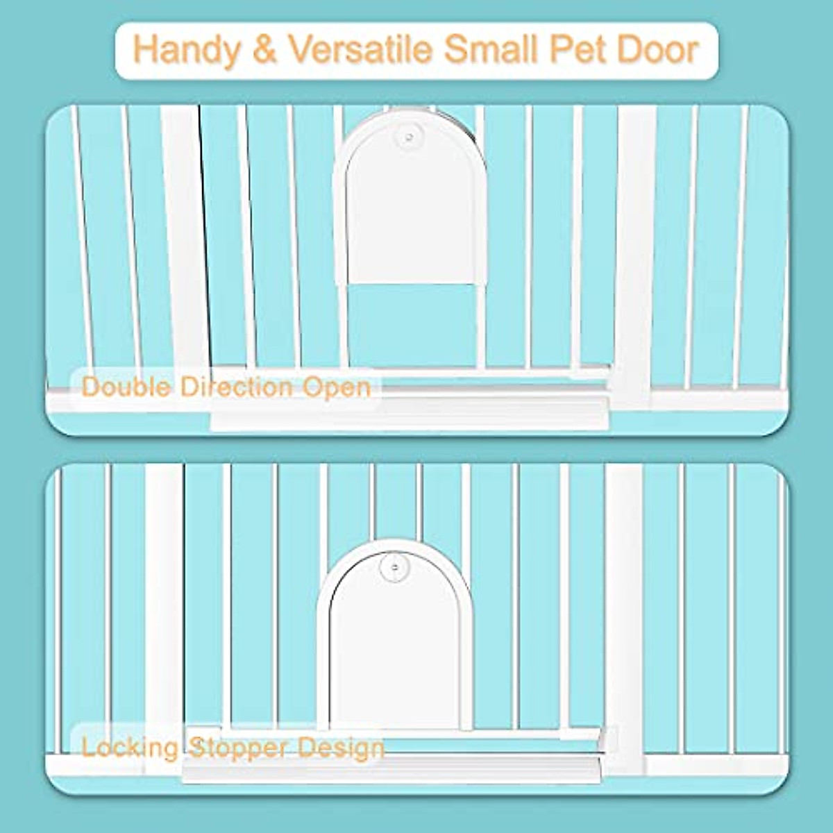 Fairy Baby 26.77"-29.53" Wide Narrow Baby Gate with Cat Door - Walk Through Small Pet Door Tension Safety Gate - Pressure Mounted No Drill
