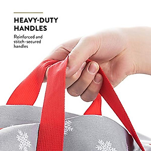 Premium Christmas Tree Storage Bag, Fits Up to 9ft Tall Artificial Disassembled Trees, Holiday Xmas Bag Made of Tear Proof 600D Oxford, With Seasonable Snowy-Lane Design, Durable Handles & Dual Zipper