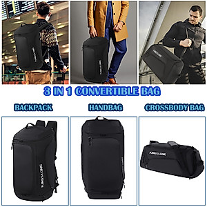 TPAID Carry On Backpack Large Travel Backpack Waterproof Convertible Shoulder Rucksack, Flight Approved Weekender Duffle Backpack, Camping Hiking Backpack for Men Fit 17 Inch Laptop