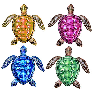 PXRJE Metal Wall Art Sea Turtle,Metal sea turtle with hook on the back，Metal Sea Turtle Wall Decoration Wall Sculpture Hanging Art,suitable for hang on your garden, yard, patio, balcony(Green)