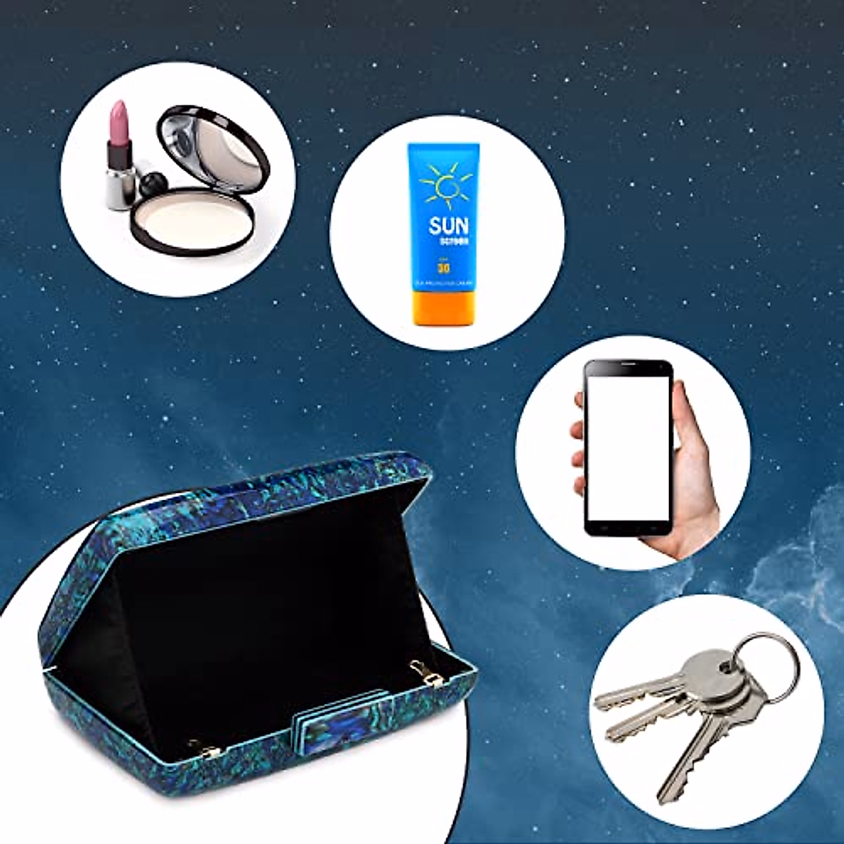 Women’s Evening Clutch Acrylic Clutch Purses for Women Wedding Prom Dress Bag (Green)