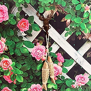 Rustic Heavy Duty Cast Iron Decorative Deer Wall Hooks Deer Antler Key Hat Holder Hanging Towel Key Coat Hook Rack Durable Iron Hanger Living Room Bathroom Room Kitchen Farmhouse Wall Decoration