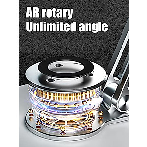 Cell Phone Stand, Adjustable Phone Holder, Rotatable 360 Degree Base Phone Stand for Desk, Adjustable Two Riser Foldable Phone Mount Compatible with iPhone Pro, XR, Plus, Samsung Galaxy, Google Pixel