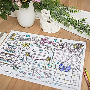 Tiny Expressions – Wedding Activity Placemats for Kids (Pack of 12 Wedding Placemats) | Coloring Activity Paper Mats for Kids Table | Disposable Bulk Bundle Set (12 Paper Placemats)