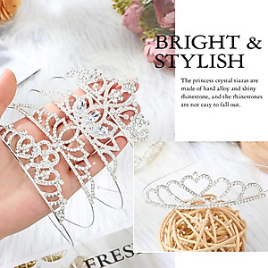 Jexine 96 PCS Tiara Bulk for Girl Princess Tiaras Crowns Rhinestone Crown Party Accessories Crystal Tiaras Headband for Girl (Elegant Style)