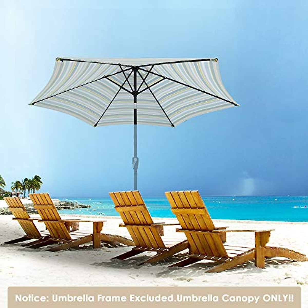 Yescom 9 Ft Patio Umbrella Replacement Canopy Market Table Top Sunshade Cover Garden