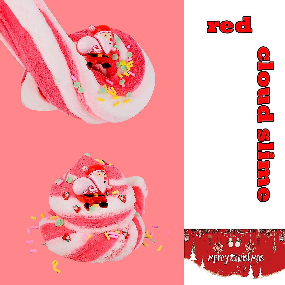 2 Pack Two-Tone Color Cloud Slime Kit, Scented DIY Slime Supplies for Girls and Boys, Stress Relief Toys for Kids Education, Party Favor, Gift and Birthday