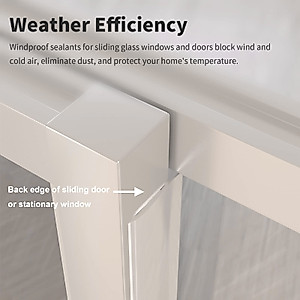 Weather Strip, Cuttable Seal, Adhesive Draft Stopper for Interior/Exterior Doors, Sliding Door & Shower, 98' Length (White)