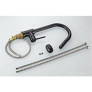 Kitchen Sink Faucet for Bar Farmhouse Commercial, Pull Out Kitchen Faucet, Black Oil Brushed 360 Degree Swivel Kitchen Sink Faucet, Mixer Tap, Vanity Faucet (Color : Gold)