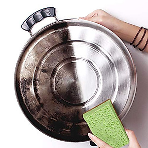 Natural Sponge by Scrubit - 24-Pack - Biodegradable Cellulose Natural Sponges for Dishes with a Tough Eco-Friendly Scouring Pad for Kitchen and Bathroom – Non-Stick Plant-Based Compostable Sponges