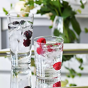 Krosno Drink Water Juice Drinking Glasses | Set of 6 | 8.5 oz | Pure Collection | Perfect for Home Restaurants and Parties | Dishwasher Safe | Gift Idea | Made in Europe