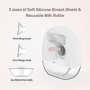 Horigen Double Wearable Breast Pump for Breastfeeding with 17/21/25mm Silicone Flange, Electric Hands Free Breast Pump Wireless Silent Invisible in Bra Portable Breast Pump for Travel, Home, Outdoors
