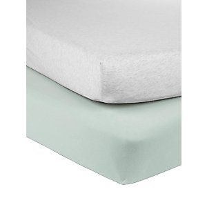 Simple Joys by Carter's Baby 2-Pack Cotton Crib Sheets, Sage Green Heather, One Size