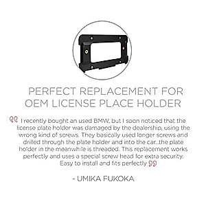 License Plate Holder Bracket Mounting Kit Compatible with BMW 1 2 3 4 5 6 Series Rear Plates Car Accessories Replaces 51187160607, 511882380615 & 51188238061 Tag Frame Back Bumper Trunk Mount Adapter