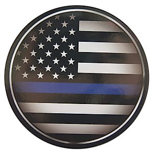 Novel Merk Blue Line Refrigerator Magnet – Vinyl 3” Round Flat Magnet for Fridge, Lockers, Home Kitchen and First Responders Decor – Self Adhesive to Metal Surfaces (1 Pack)