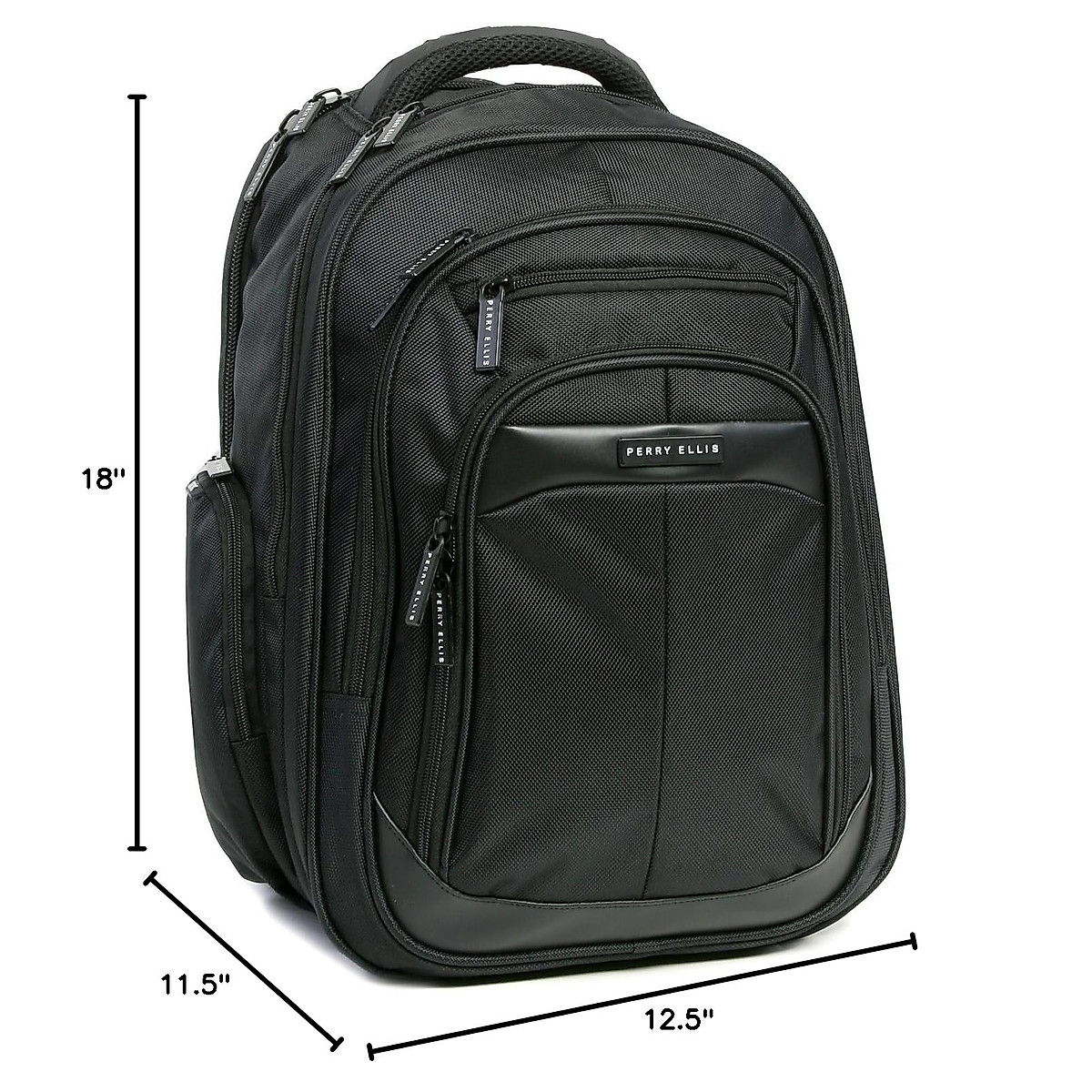 Perry Ellis M140 Business Laptop Backpack, Black, One Size