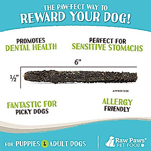 Raw Paws Green Lamb Tripe Sticks for Dogs, 25-Pack - Single Ingredient, Crunchy Green Tripe Lamb Dog Treats - Grass-Fed, Free Range Dehydrated Lamb Tripe for Dogs All Natural Dog Chews