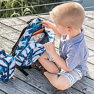 Wildkin 15-Inch Kids Backpack for Boys & Girls, Perfect for Early Elementary Daycare School Travel, Features Padded Back & Adjustable Strap (Sharks)