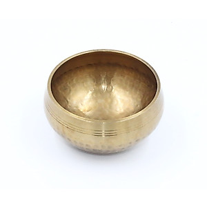 Tibetan Hand Hammered Singing Bowl-For Meditation, Yoga, Sound Therapy, Spiritual Healing, Prayer, Mind and Body Relaxation (3") (Orange)