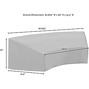 Crosley Furniture Patio Furniture Covers, Waterproof Outdoor Sectional Cover for Half-Moon Sofa, Tan