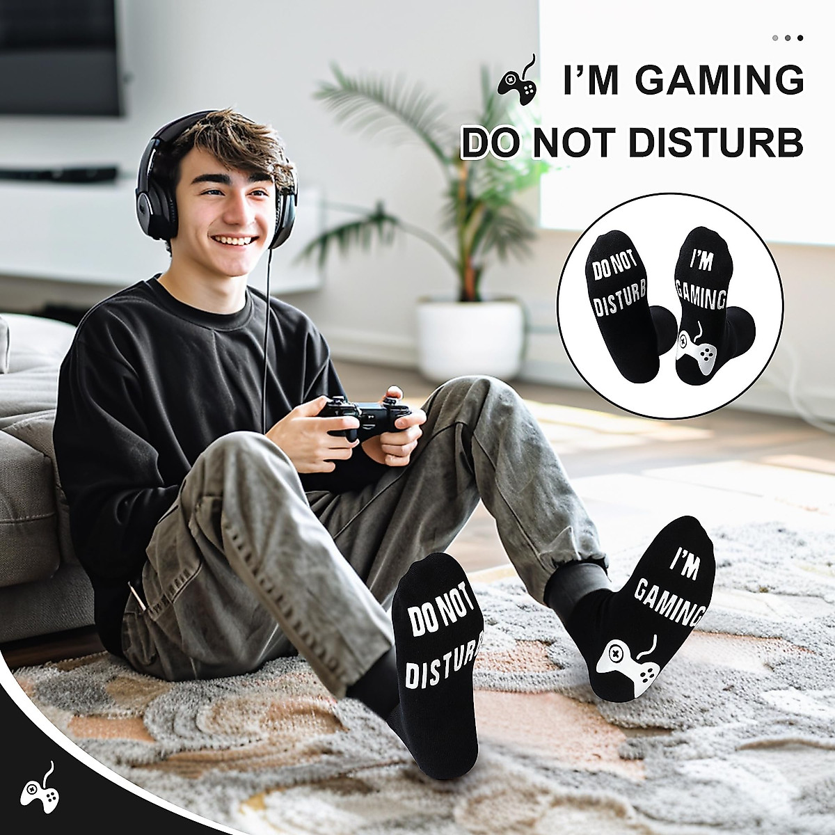 Do Not Disturb I'm Gaming Socks Men Gifts for Men,Fathers Day Dad Gifts From Daughter,Men Birthday Gifts for Teenage Boys,Dad,Husband