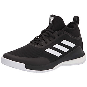 adidas Women's Crazyflight Mid Volleyball Shoe, Black/White/Black, 8