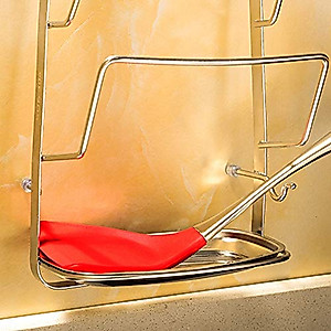 XJJZS 3 Layer Silver Anti-fall Stainless Steel Drying Pan Pot Rack Cover Lid Rest Stand Spoon Holder Kitchen Tool